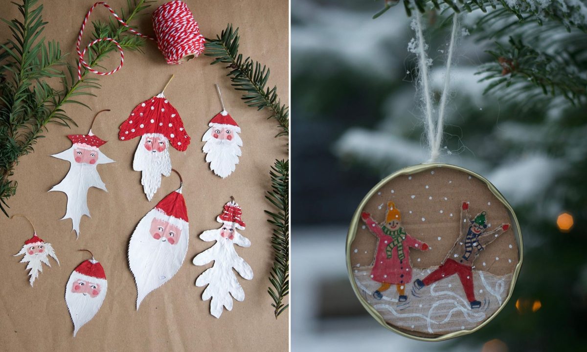 Χριστουγεννιάτικα DIY στολίδια με φύλλα και χαρτόνι – Ιδιαίτερα και ...